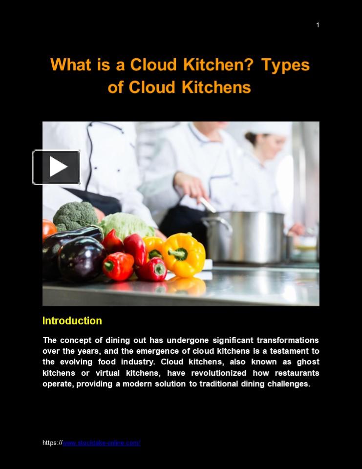 What is a Cloud Kitchen? Types of Cloud Kitchens presentation | free to ...