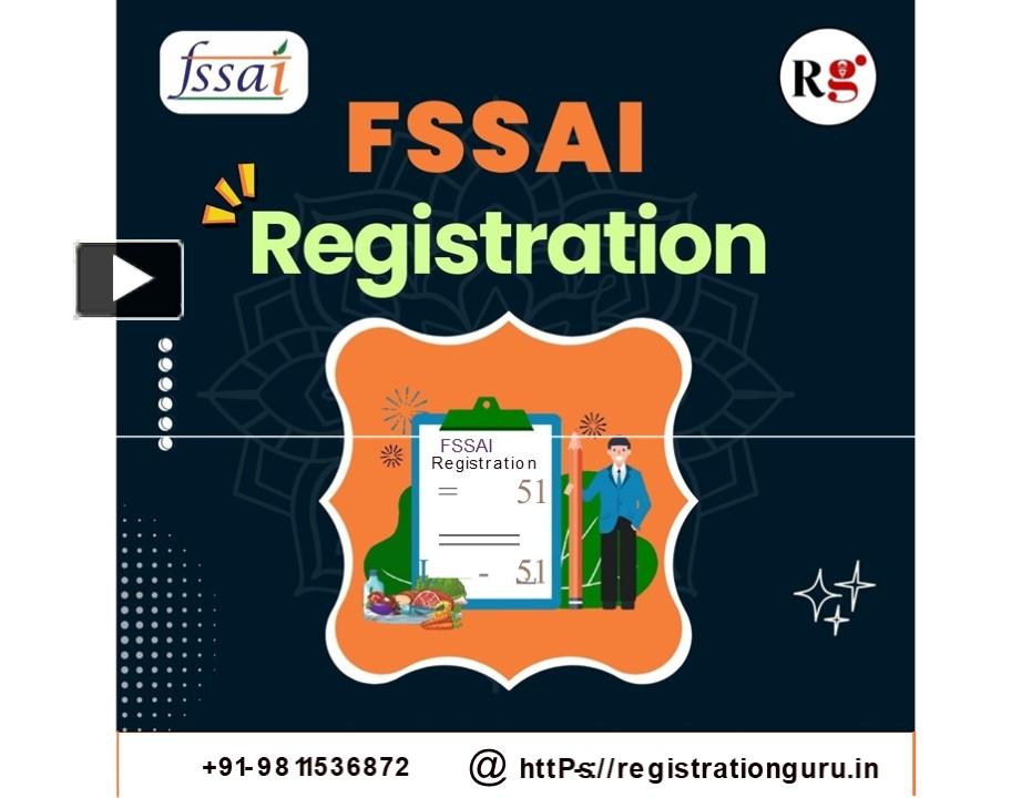 FSSAI registration online in India presentation | free to download