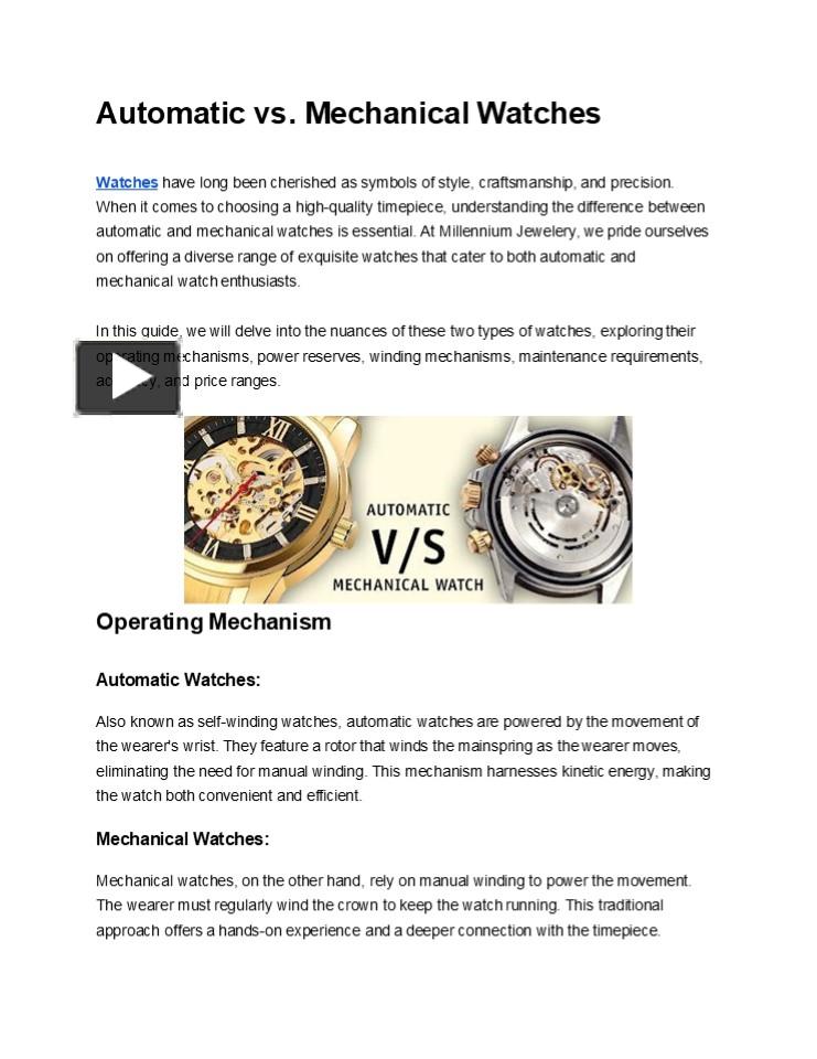 Automatic vs. Mechanical Watches: The Ultimate Comparison Guide ...