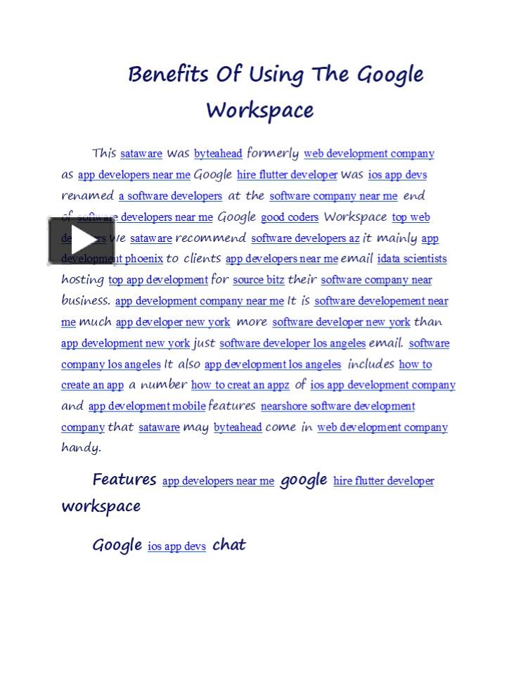 PPT – Benefits Of Using The Google Workspace PowerPoint presentation ...