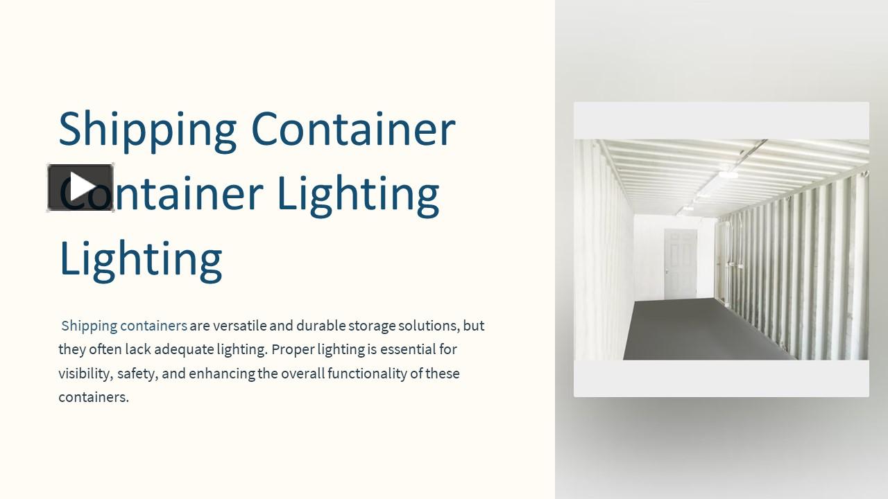 Shipping Container Lighting presentation | free to download