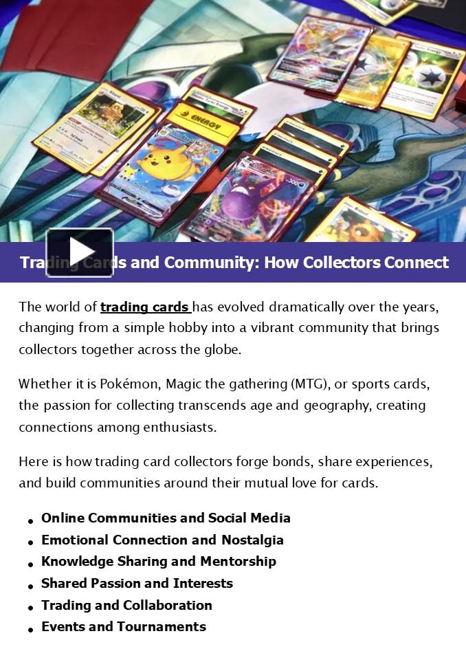 PPT – Trading Cards And Community: How Collectors Connect PowerPoint ...