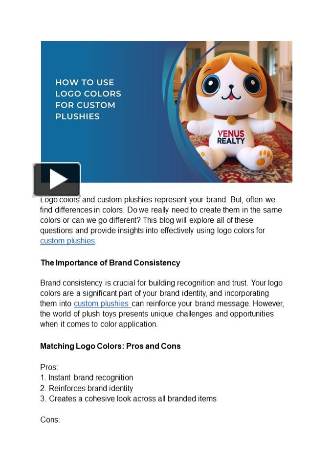 How to Use Logo Colors for Custom Plushies (1) presentation | free to ...