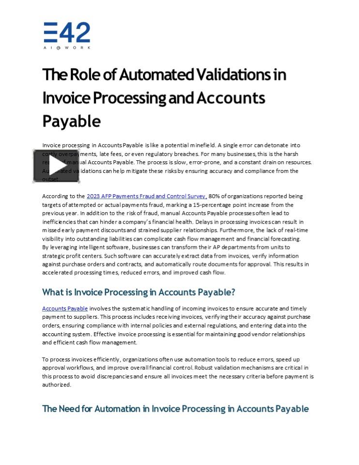 PPT – Role of Invoice Processing in Accounts Payable Automation ...