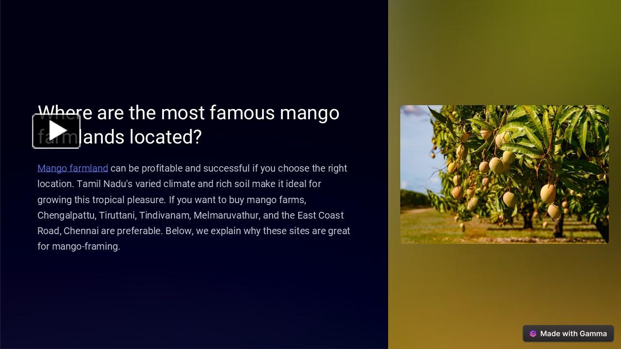 PPT – Where are the most famous mango farmlands located? PowerPoint ...