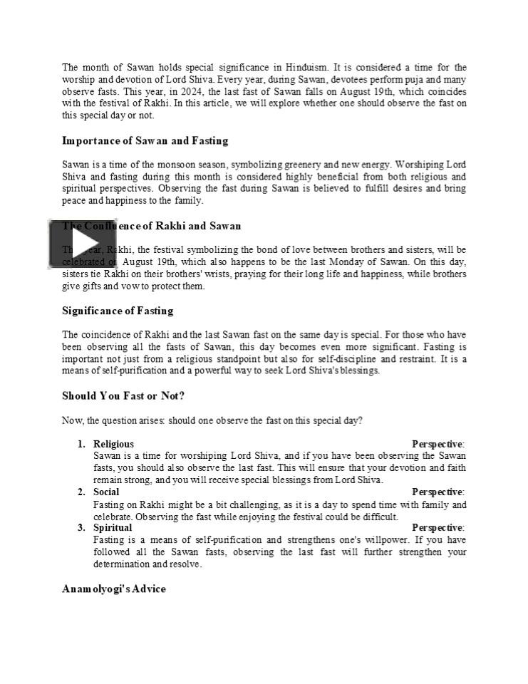 Rakhi 2024: Should You Observe the Last Sawan Fast or Not? presentation ...
