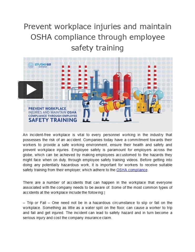 PPT – Prevent Workplace Injuries: OSHA Compliance Guide PowerPoint ...