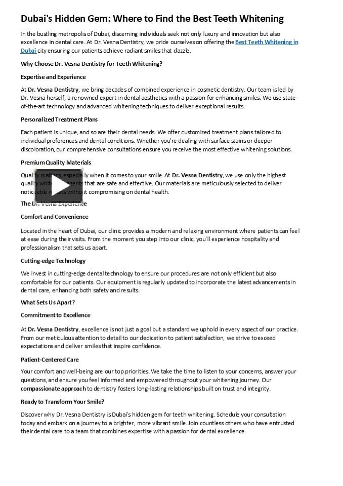 PPT – Dubai's Hidden Gem Where to Find the Best Teeth Whitening ...