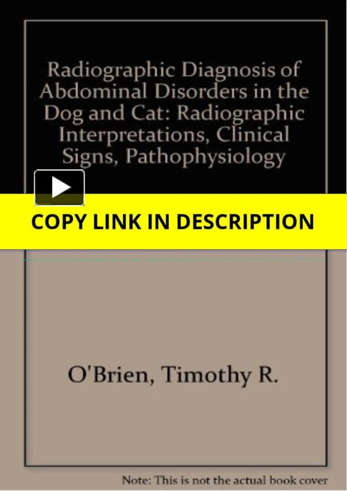 PDF Radiographic diagnosis of abdominal disorders in the dog and cat ...