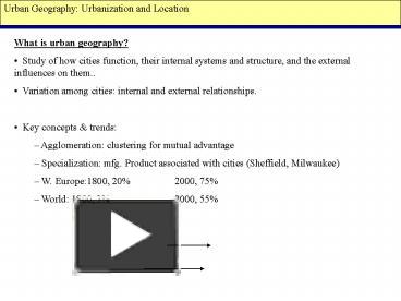 What is urban geography presentation | free to view