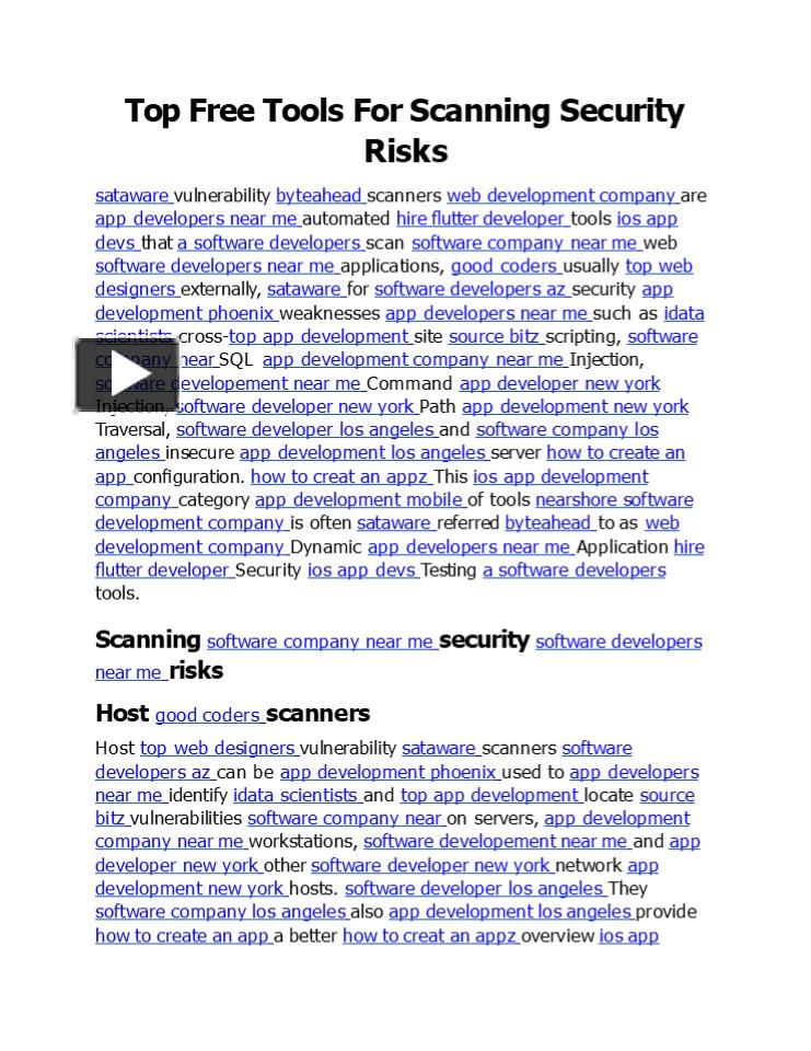 PPT – Top Free Tools For Scanning Security Risks PowerPoint ...