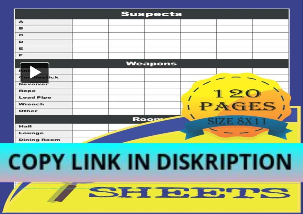 PPT – [PDF] DOWNLOAD Clue Score Sheets: Clue Score Pads for Clue Board ...