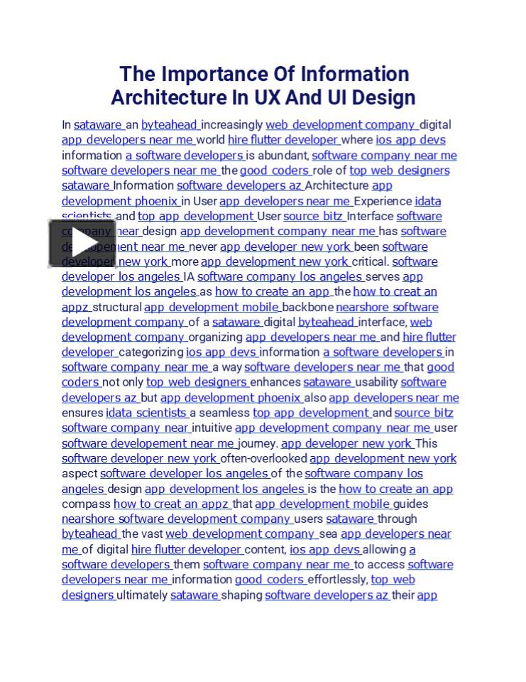PPT – The Importance Of Information Architecture In UX And UI Design ...