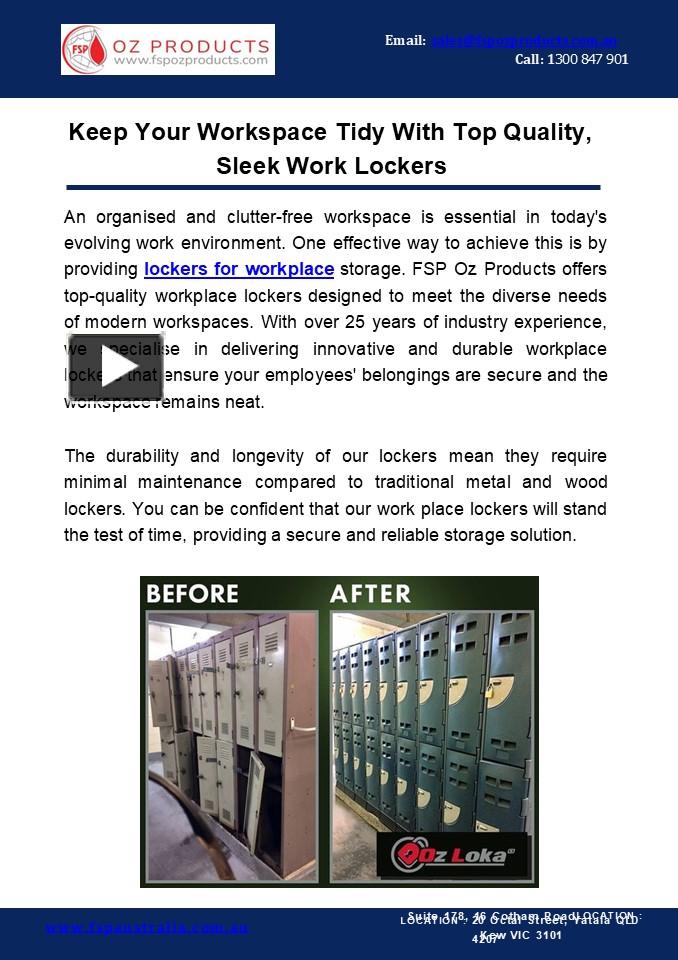 PPT – Keep Your Workspace Tidy With Top Quality, Sleek Work Lockers ...