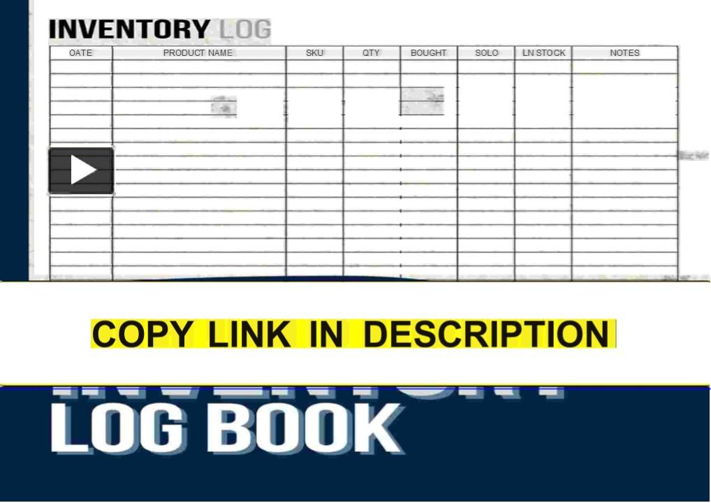DOWNLOAD/PDF Inventory Log Book: Simple Inventory Management Tool for ...