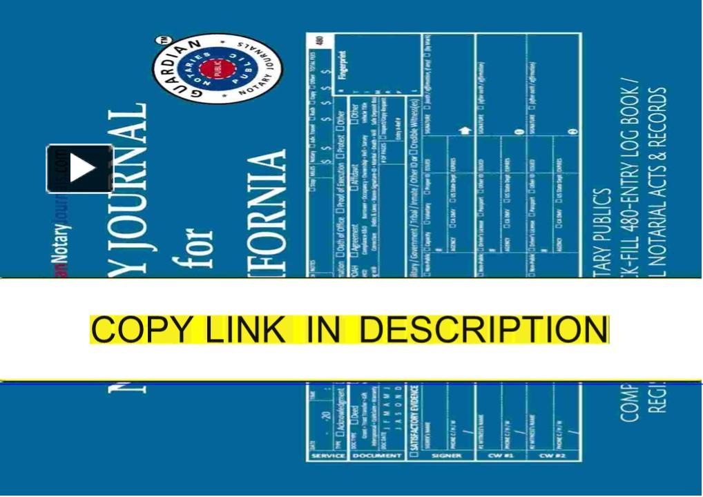 PPT – PDF NOTARY JOURNAL FOR CALIFORNIA: A Notary Public’s ...