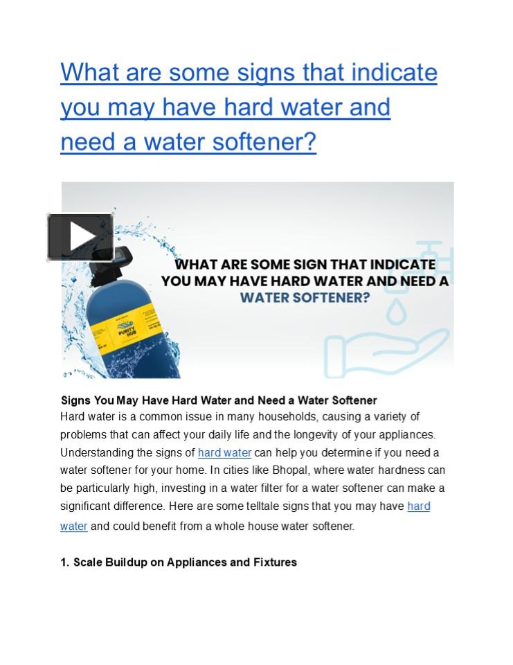 PPT – What are some signs that indicate you may have hard water and ...