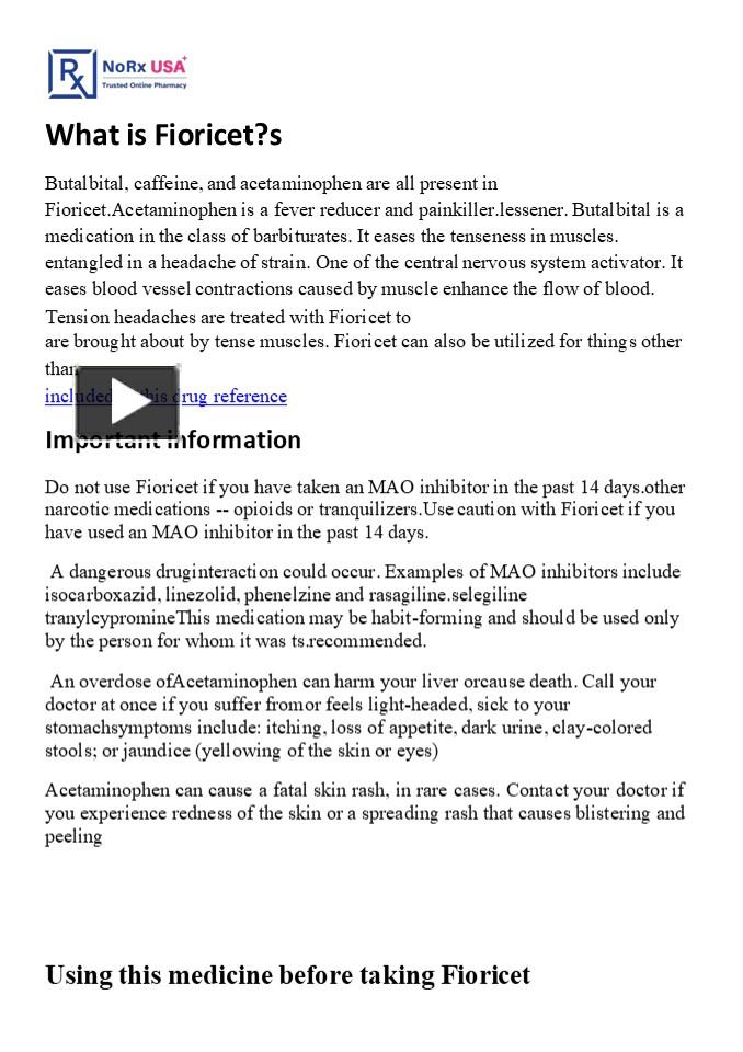 PPT – What is fioricet? And All Important Information. PowerPoint ...