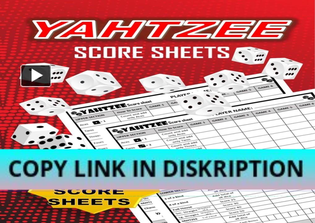 PPT – Download [PDF] Yahtzee Score Sheets: Yahtzee Score Pads 6 x 9 ...