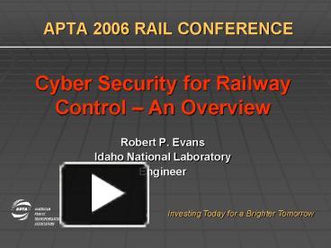 APTA 2006 RAIL CONFERENCE presentation | free to view