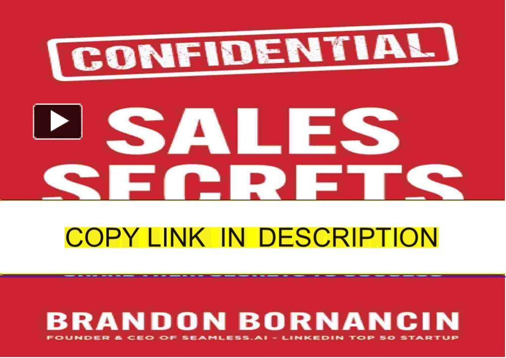 Ppt Pdf Sales Secrets The World S Top Salespeople Share Their