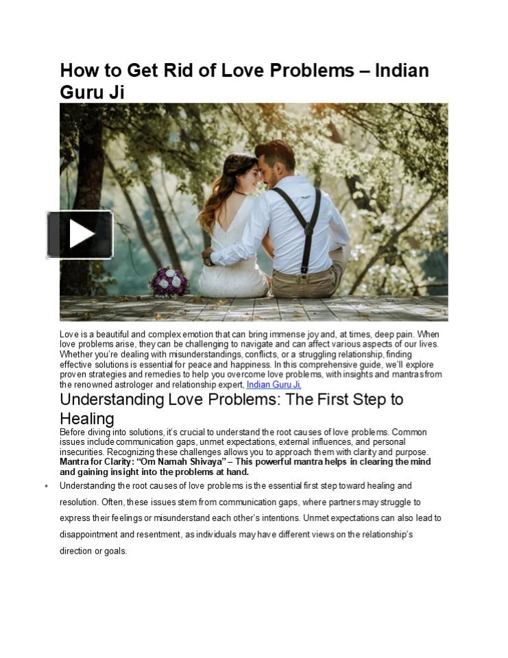 How to Get Rid Of Love Problems - Indian Guru Ji presentation | free to ...