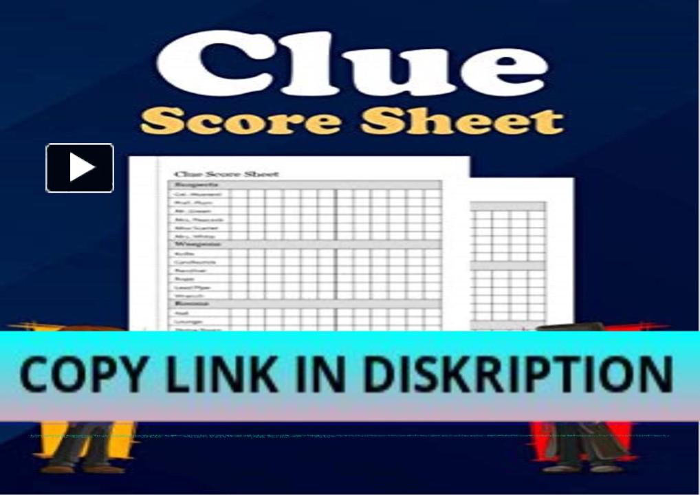 PPT – PDF DOWNLOAD Clue score sheets: 104 Pages Clue Board Games ...