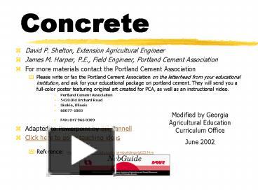 PPT – Concrete PowerPoint presentation | free to view - id: 9a17c-ZGEwM