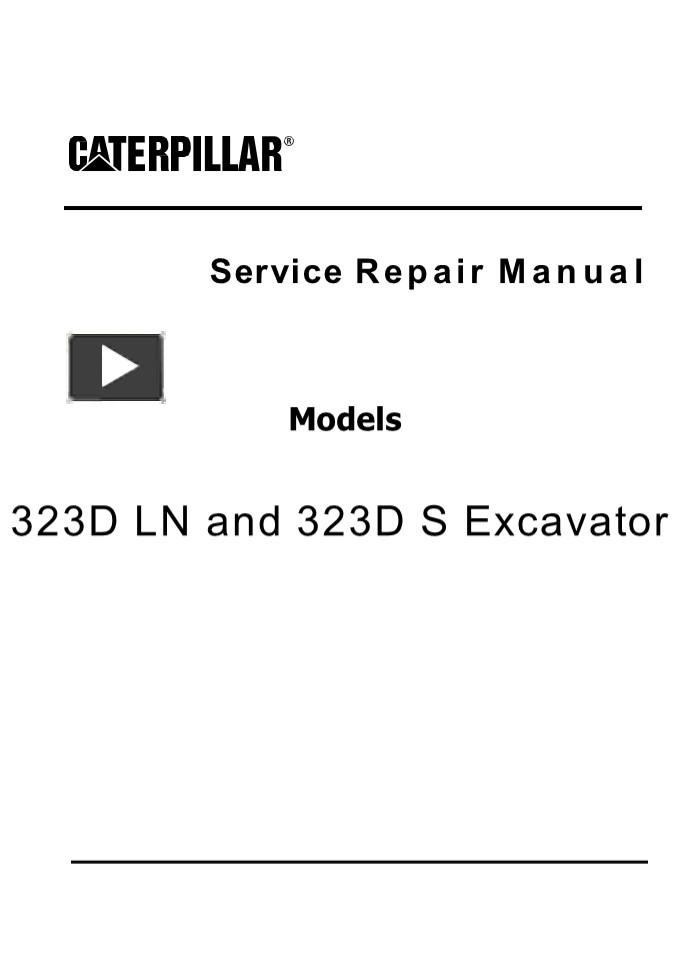 PPT – Caterpillar Cat 323D LN and 323D S Excavator (Prefix SED) Service ...