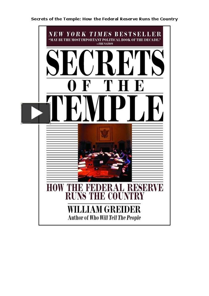 PPT – [PDF READ ONLINE] Secrets of the Temple: How the Federal Reserve ...
