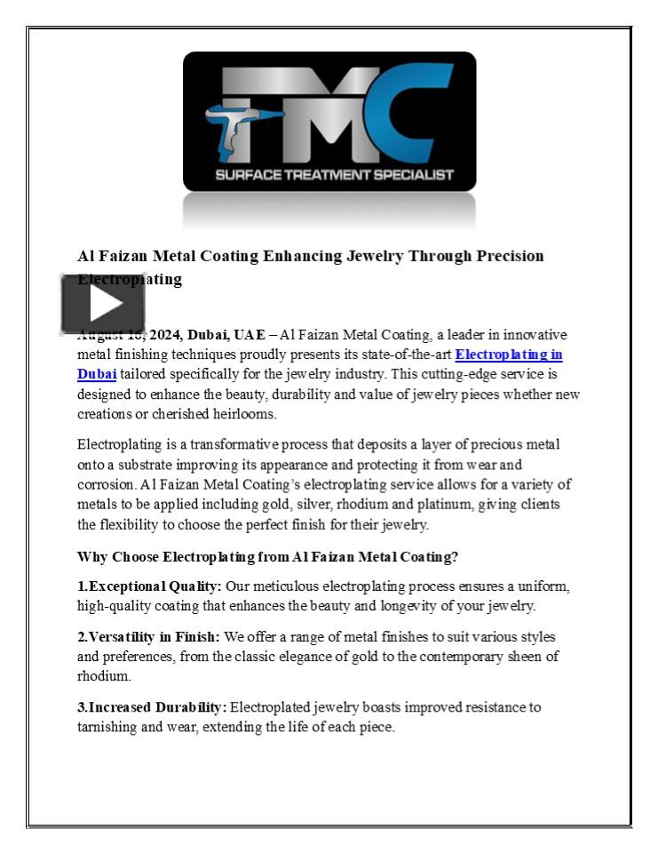 PPT – Al Faizan Metal Coating Enhancing Jewelry Through Precision ...