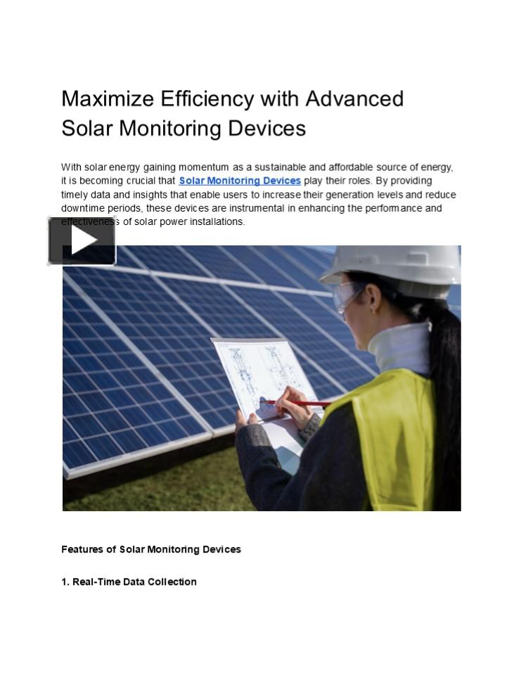 PPT – Maximize Efficiency with Advanced Solar Monitoring Devices ...