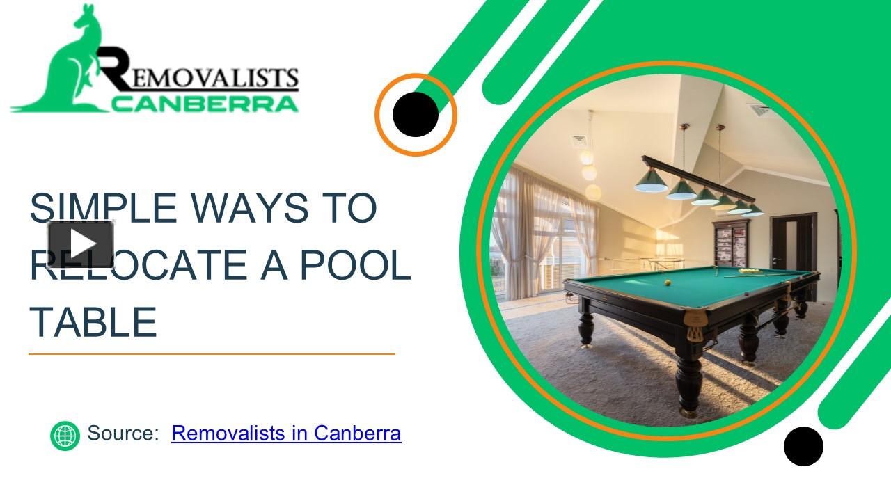 Simple Ways to Relocate a Pool Table presentation | free to download