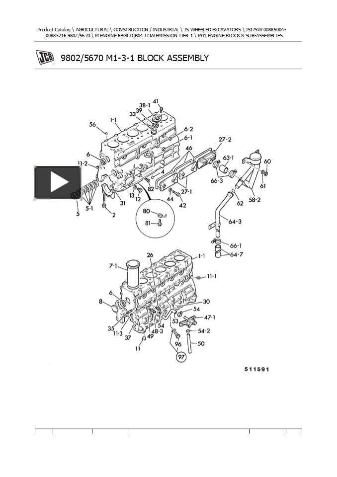 PPT – JCB JS175W Wheeled Excavator Parts Catalogue Manual Instant ...