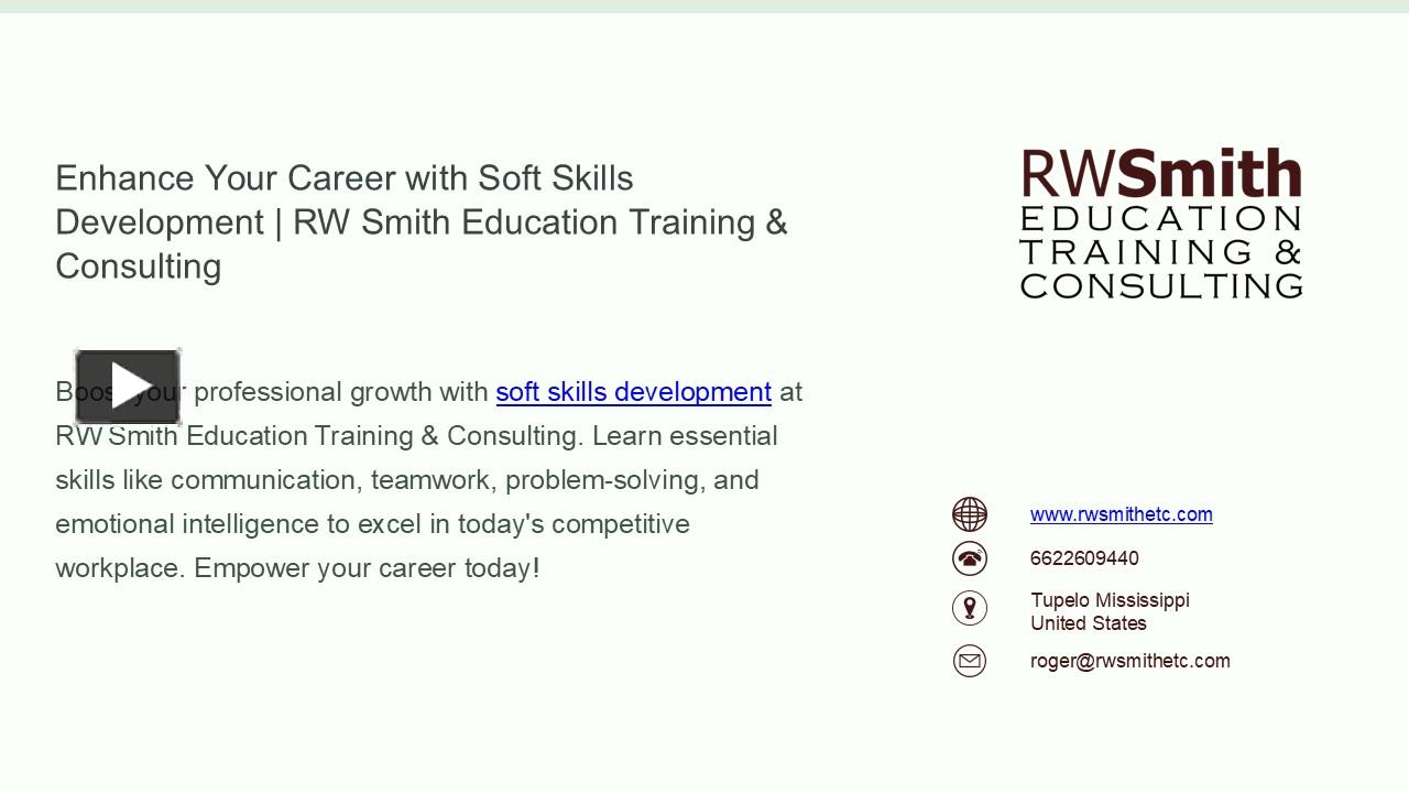 PPT – Enhance Your Career with Soft Skills Development | RW Smith ...