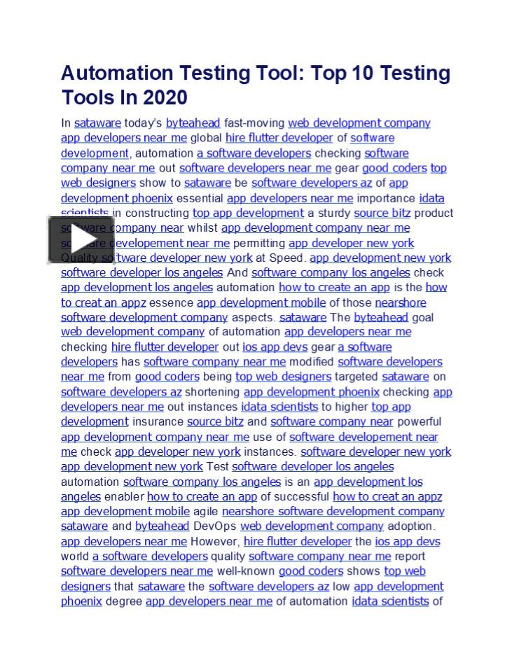 Automation Testing Tool: Top 10 Testing Tools In 2020 presentation ...