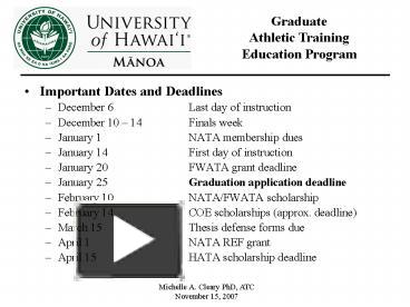 PPT – Important Dates and Deadlines PowerPoint presentation | free to ...