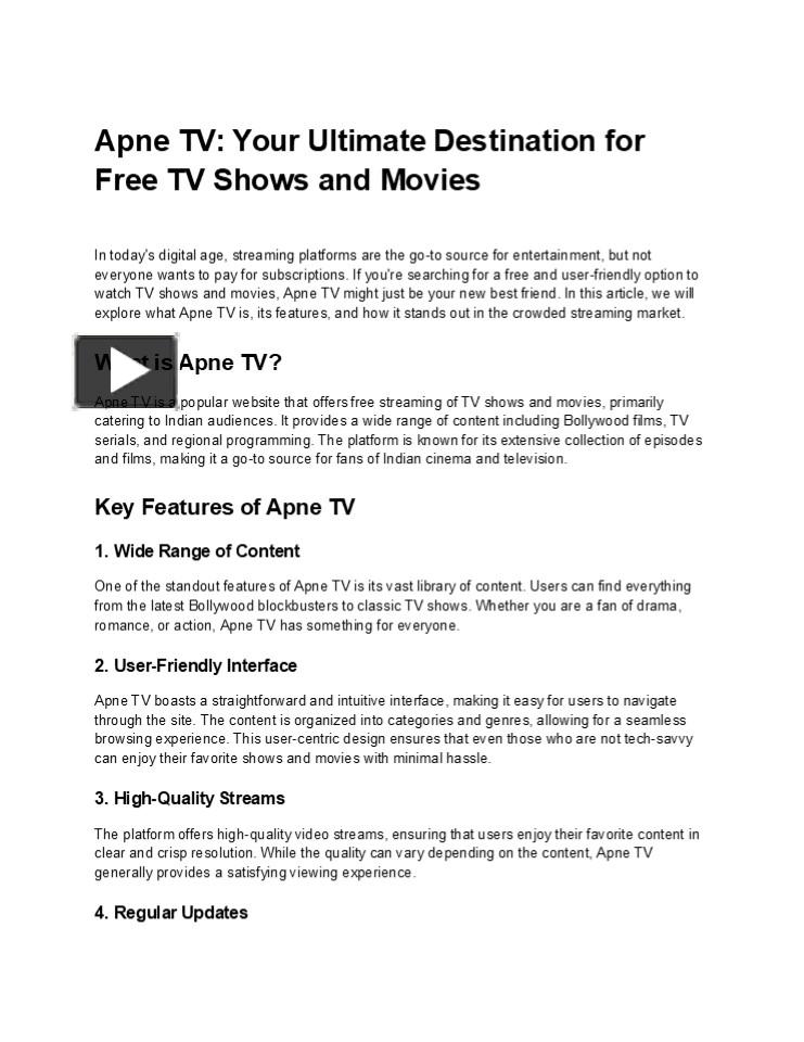 Apne Tv (1) presentation | free to download