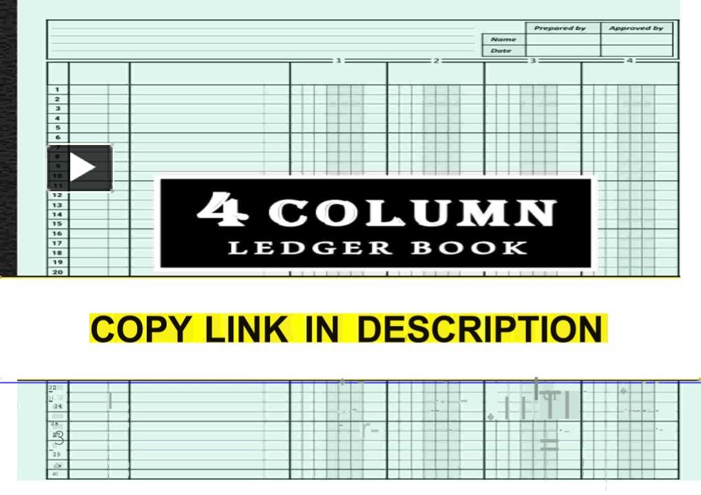 Pdf 4 Column Ledger Book: Accounting Ledger Book for Small Business ...