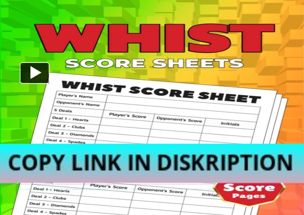 PPT – [PDF] READ Free Whist Score Sheets: 100 Whist Game Sheets, W ...