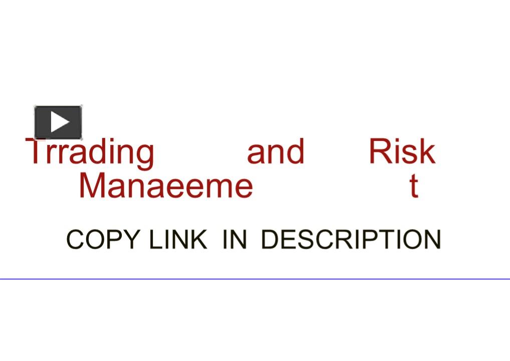 (PDF) Energy Trading and Risk Management: A Practical Approach to ...