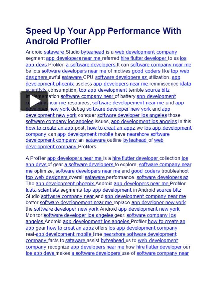 PPT – Speed Up Your App Performance With Android Profiler PowerPoint ...