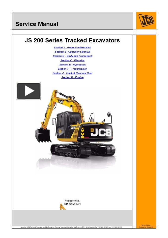 PPT – JCB JS200 Series Tracked Excavator Service Repair Manual Instant ...