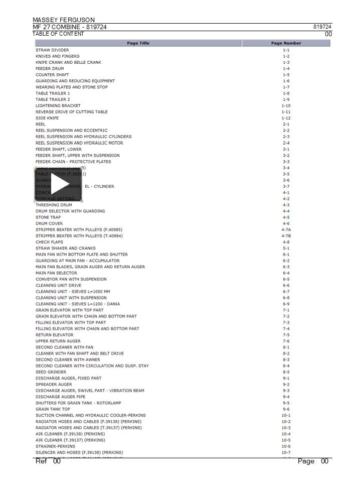 PPT – Massey Ferguson MF 27 COMBINE Parts Catalogue Manual Instant ...