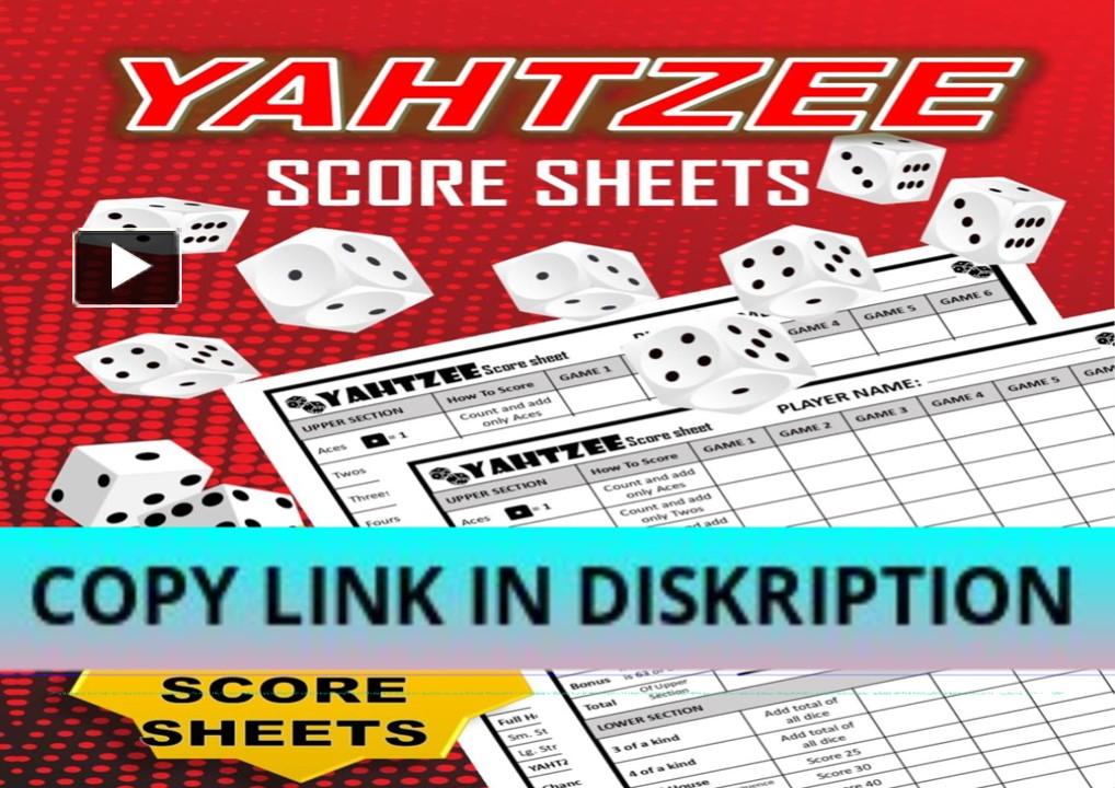 PPT – [PDF] DOWNLOAD Yahtzee Score Pads: Yahtzee Score Sheets for ...