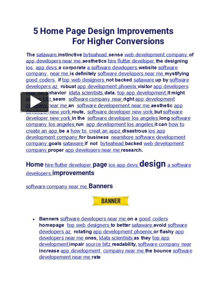 PPT – 5 Home Page Design Improvements For Higher Conversions PowerPoint ...
