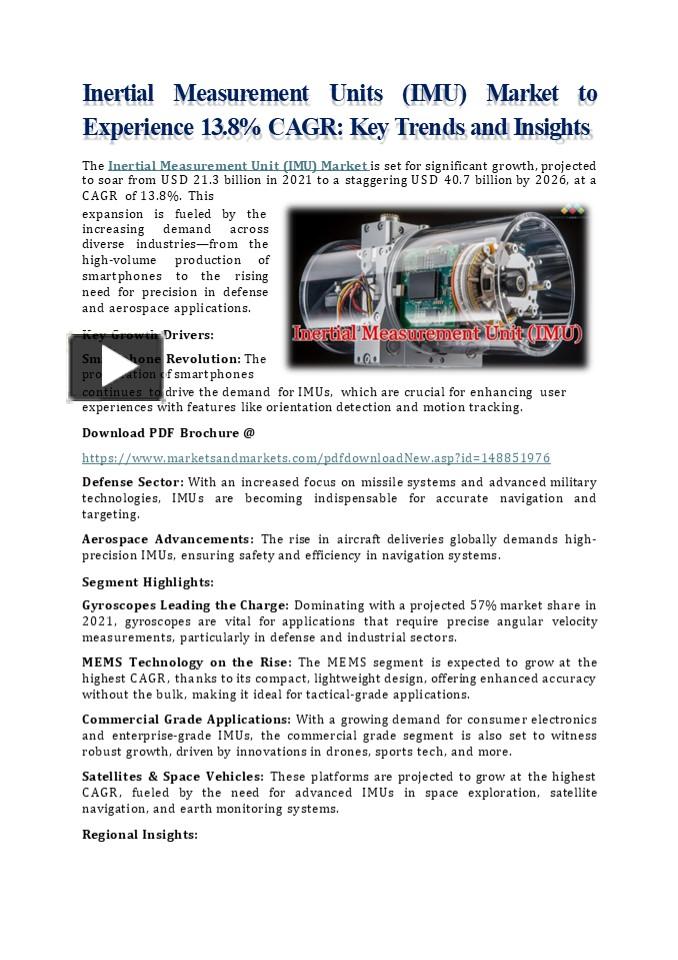 PPT – Driving Innovation - The Future of Inertial Measurement Units ...
