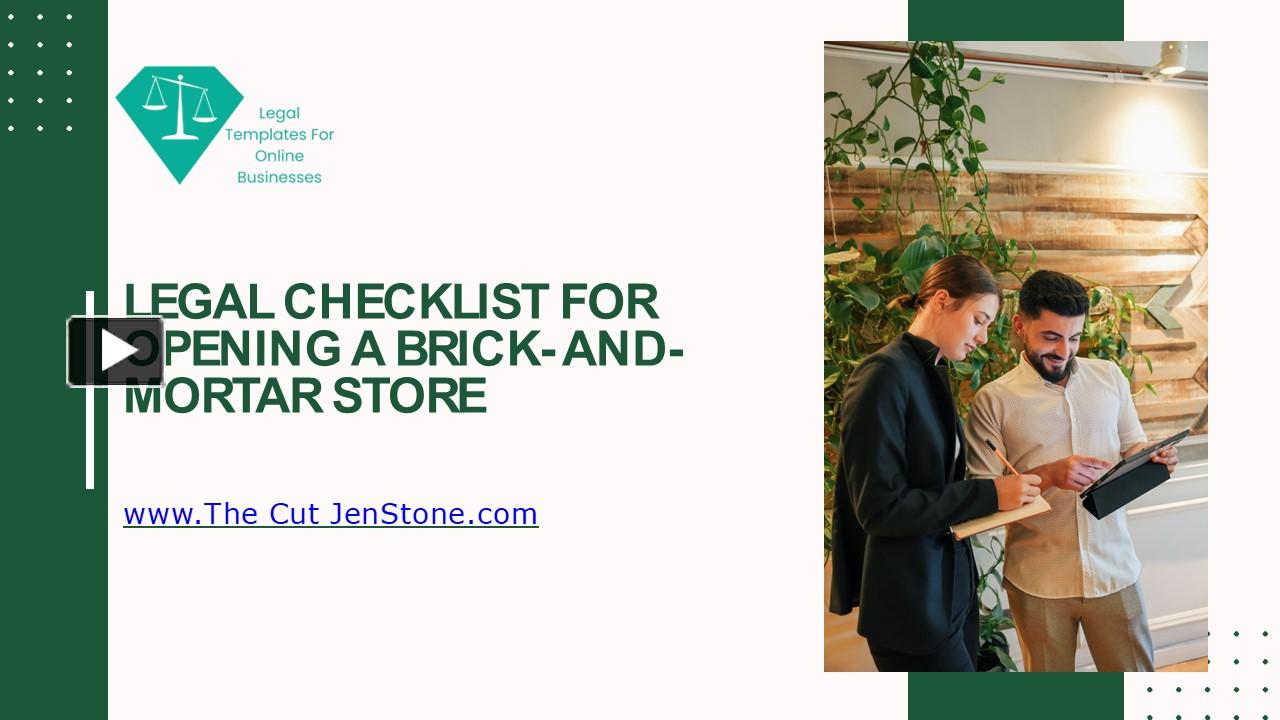 Legal Checklist for Opening a Brick-and-Mortar Store presentation ...