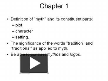 Definition of "myth" and its constituent parts: presentation | free to view