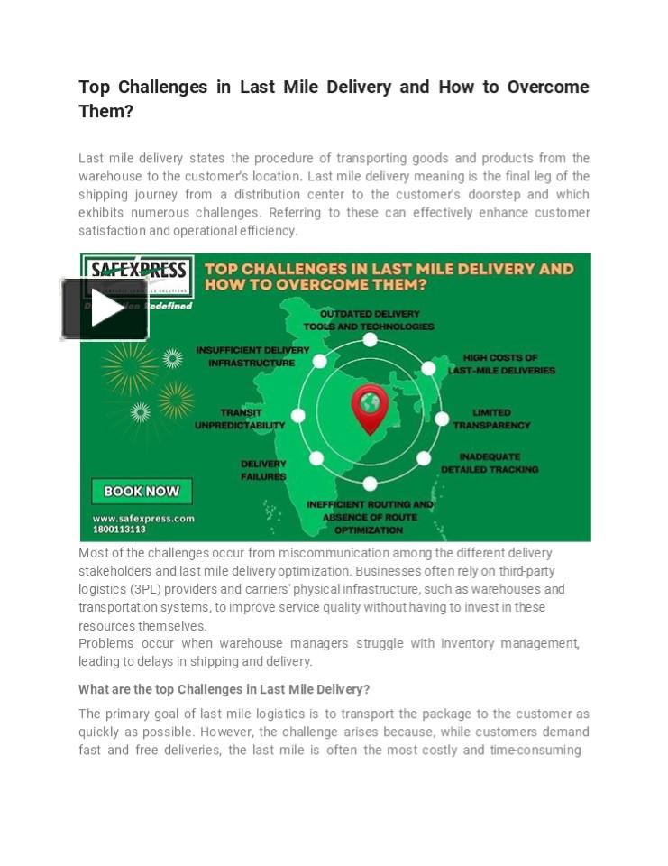 Top Challenges in Last Mile Delivery and How to Overcome Them ...